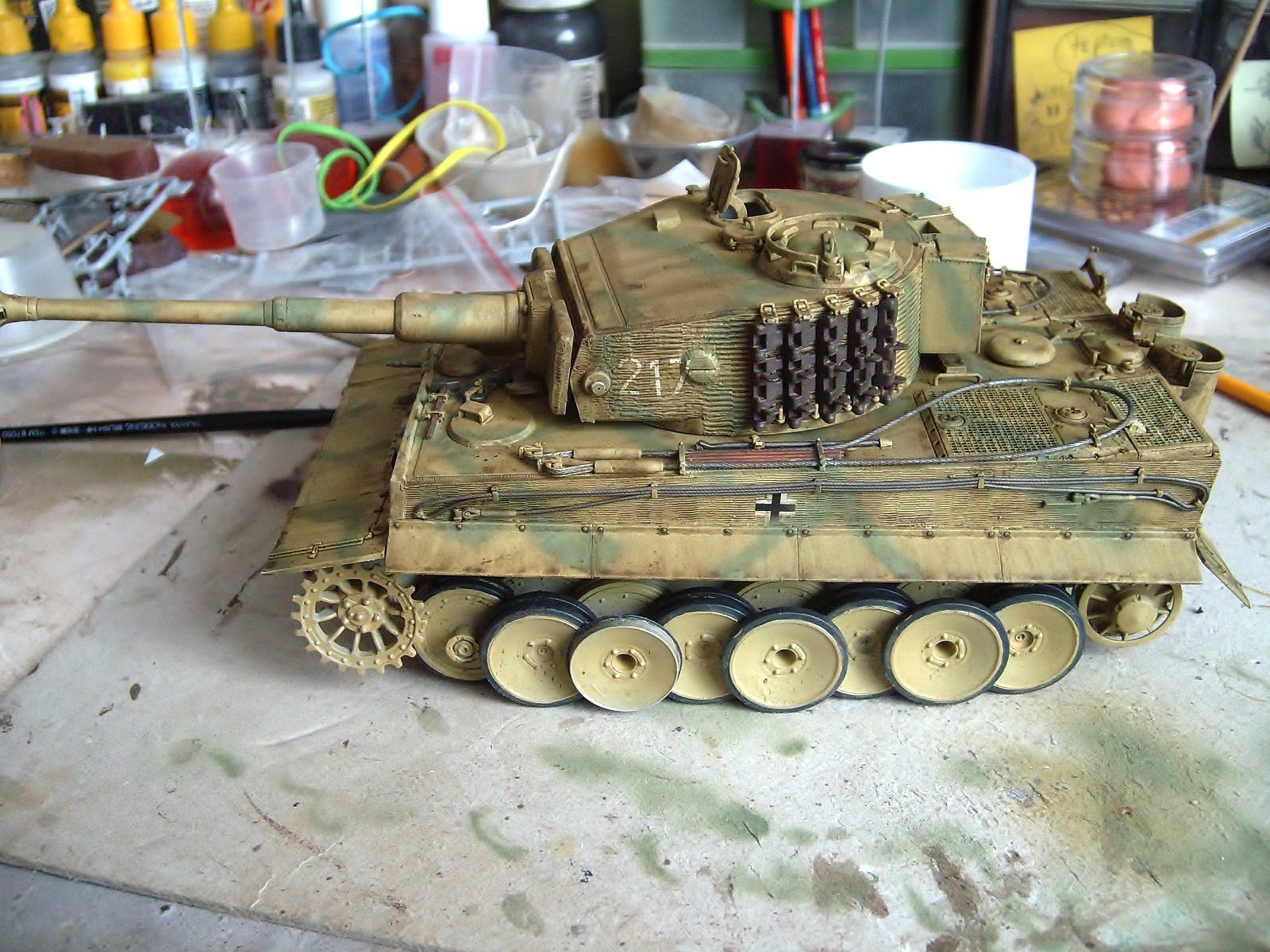 Otto Carius, Tiger I #217 - Malinovka - Weathering
